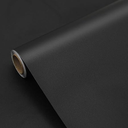seonta Black Contact Paper Thick Peel and Stick Wallpaper 16"x198 ...