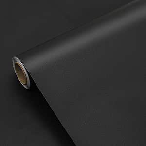 seonta Black Contact Paper Thick Peel and Stick Wallpaper 16"x198 ...