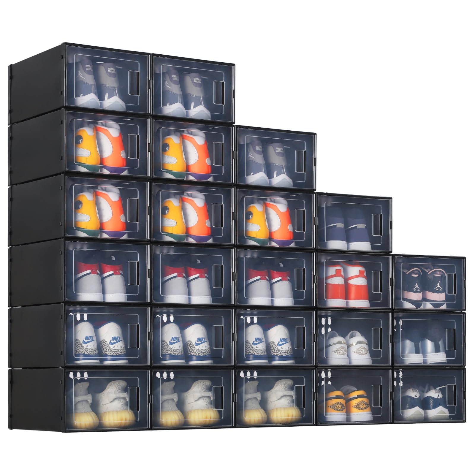 Suptsifira Shoe storage box, 24 Packs Shoe Boxes Clear Plastic ...