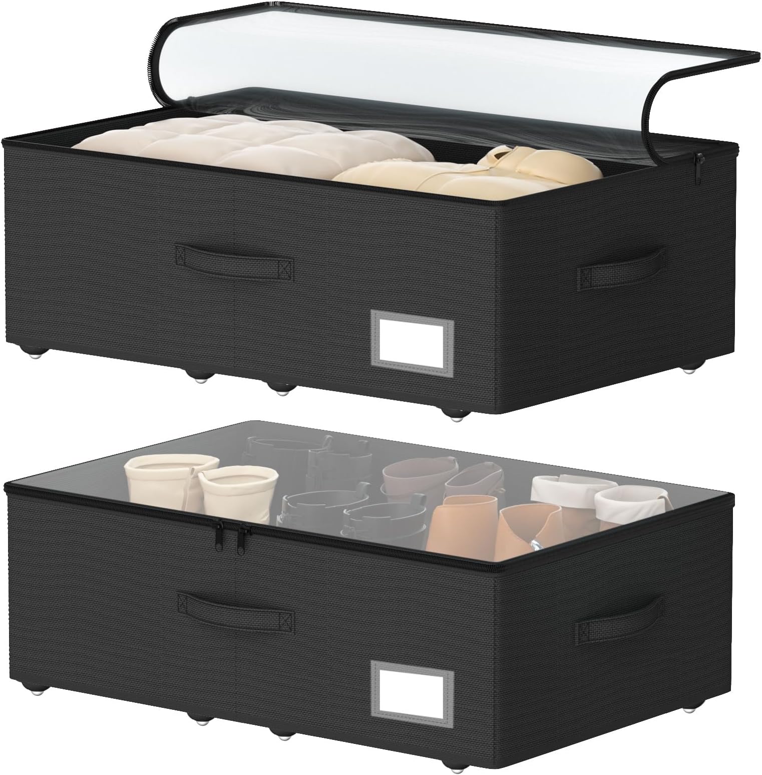 Amazon.com: Hoyula Deep Under Bed Storage Container, 2 Pack 10" High 31 ...