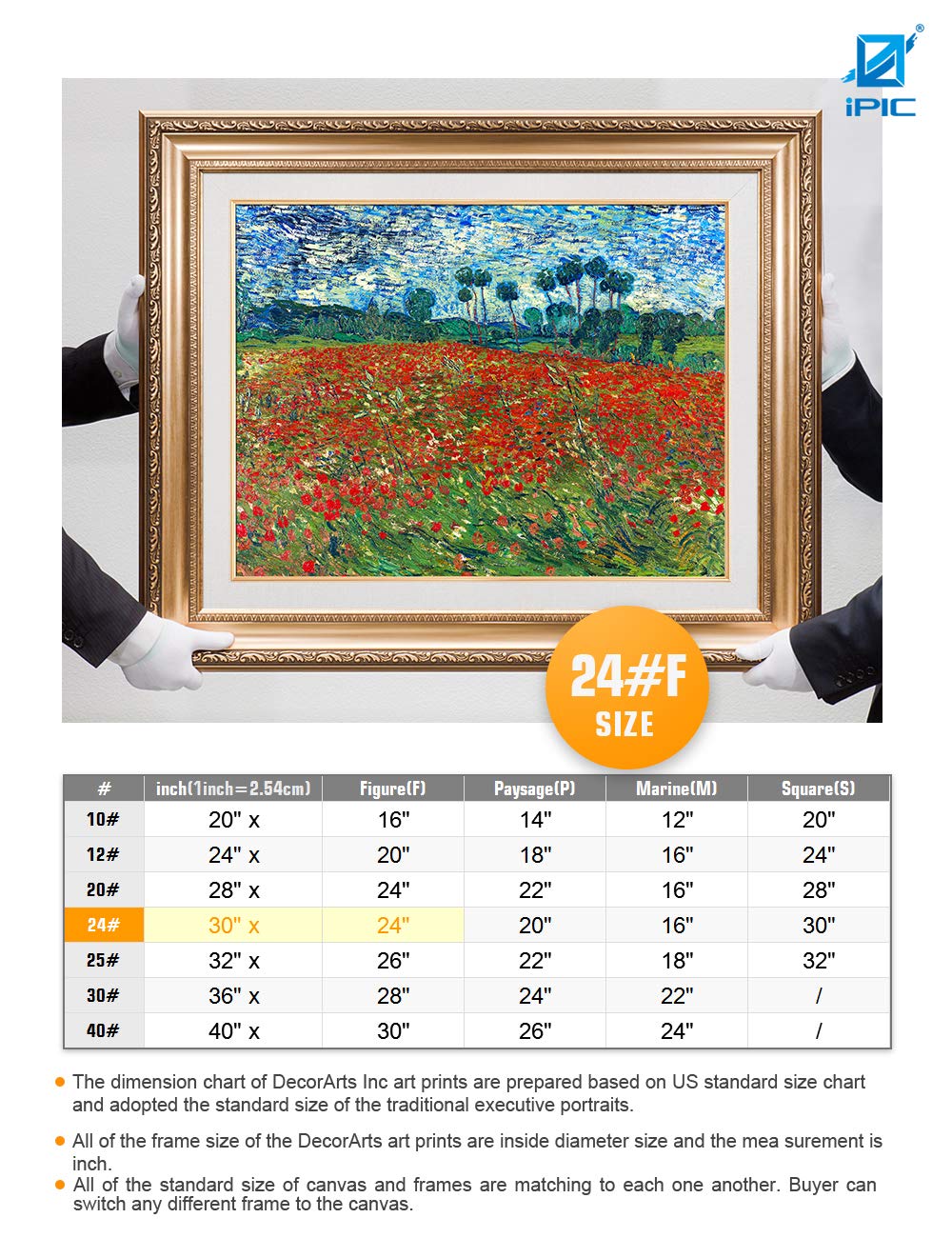 IPIC - Poppy Field Floral Vintage, Vincent Van Gogh Art Reproduction ...