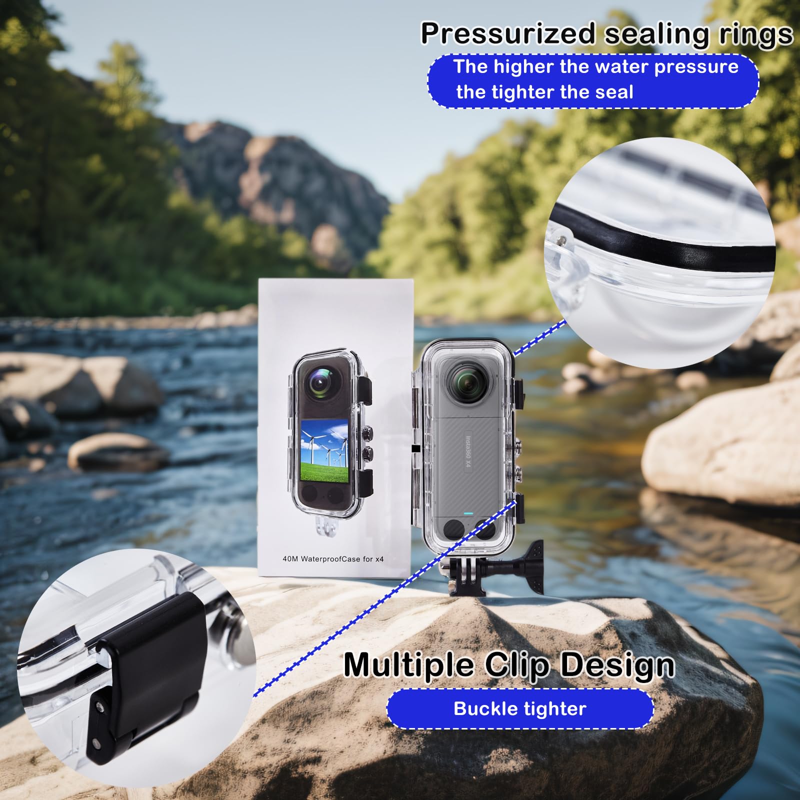 Insta360 X4 Case 40M/131FT Waterproof Case For Insta360 X4 - Protective ...