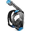 Full Face Snorkel Mask Adult with Double Tube, 180° View Diving Scuba ...