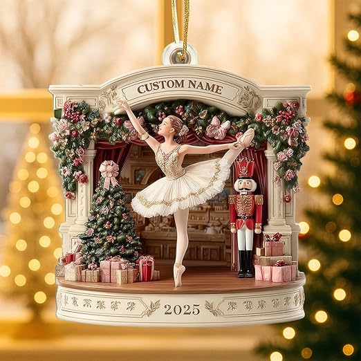 Amazon.com: Famitrendz Personalized Ballerina 2D Flat Christmas ...