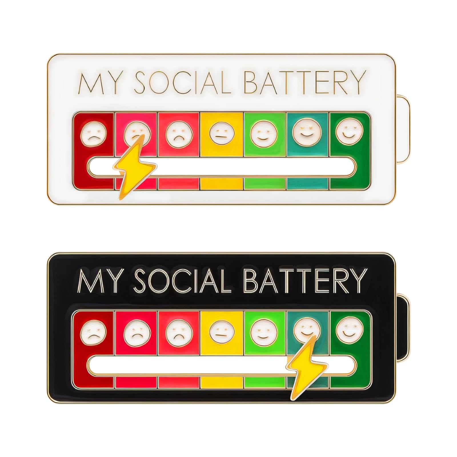 Amazon.com: SH·ATM 2Pcs Social Battery Pin, My Social Battery Slider ...