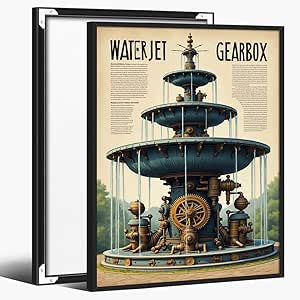 Amazon.com: Steampunk Mechanical Fountain Poster – Vintage Industrial ...