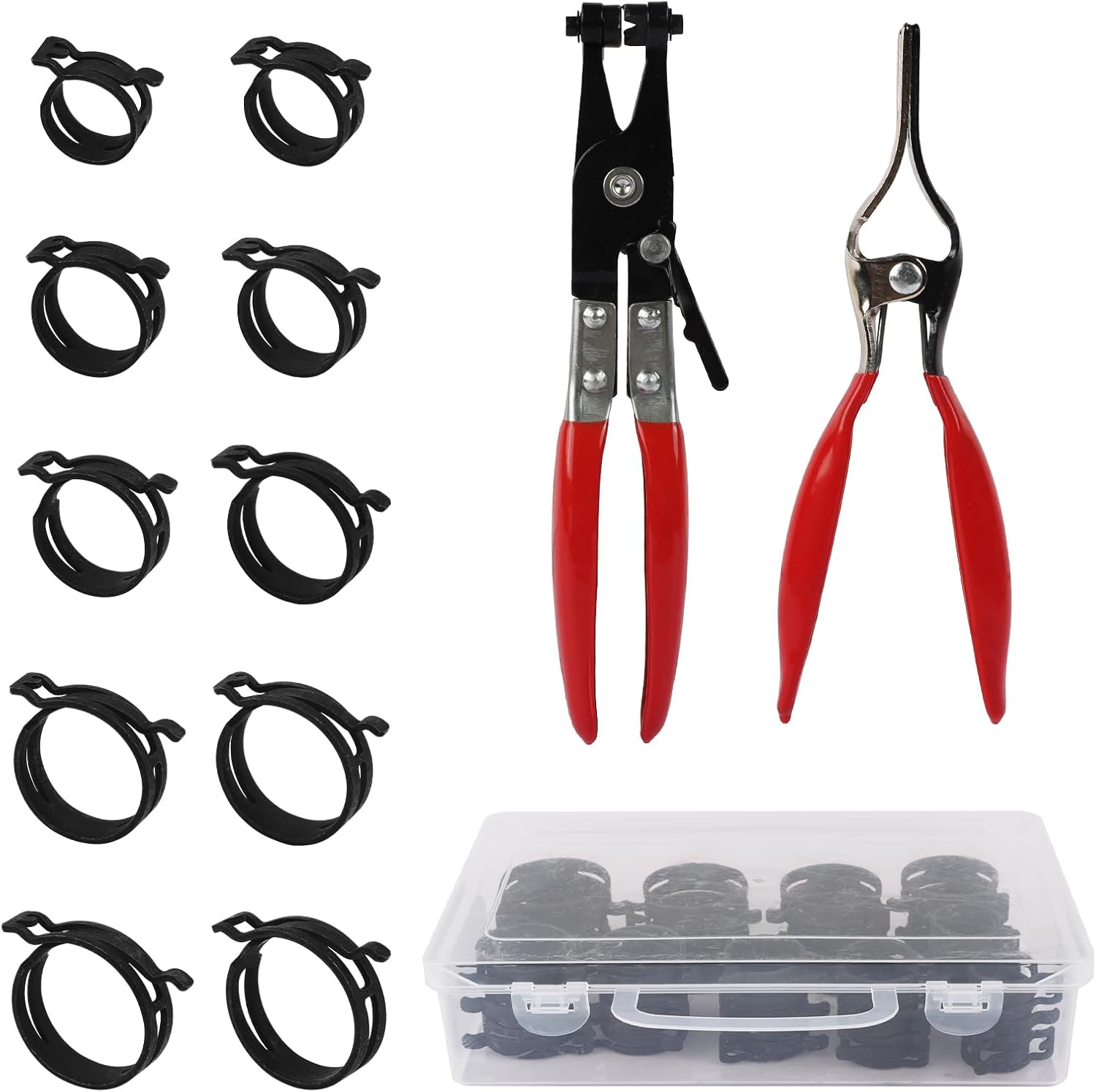 42Pcs 24-46mm Spring Hose Clamps With Swivel Flat Hose Clamp Plier Hose ...