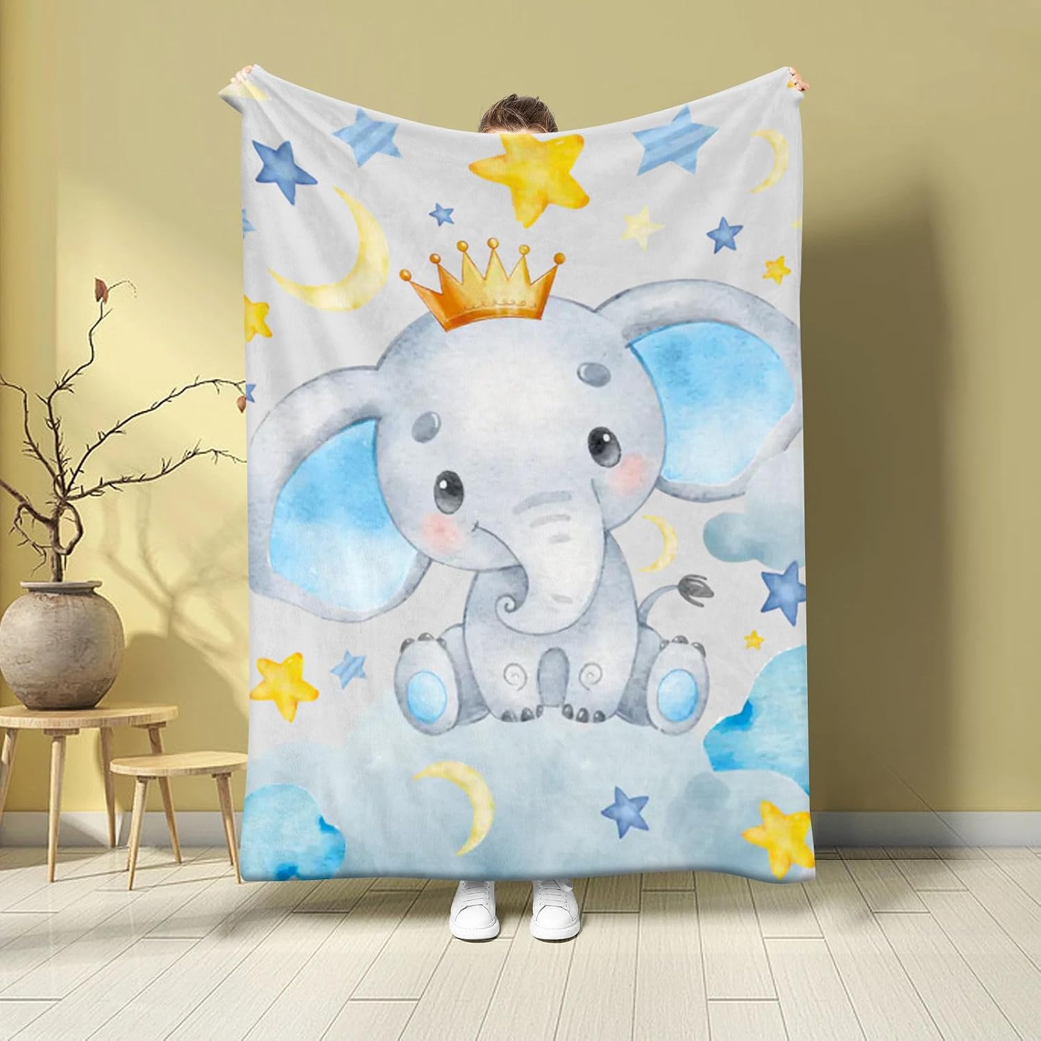Amazon.com: TNYKER Elephant Baby Blanket for Boys, Soft Warm Flannel ...