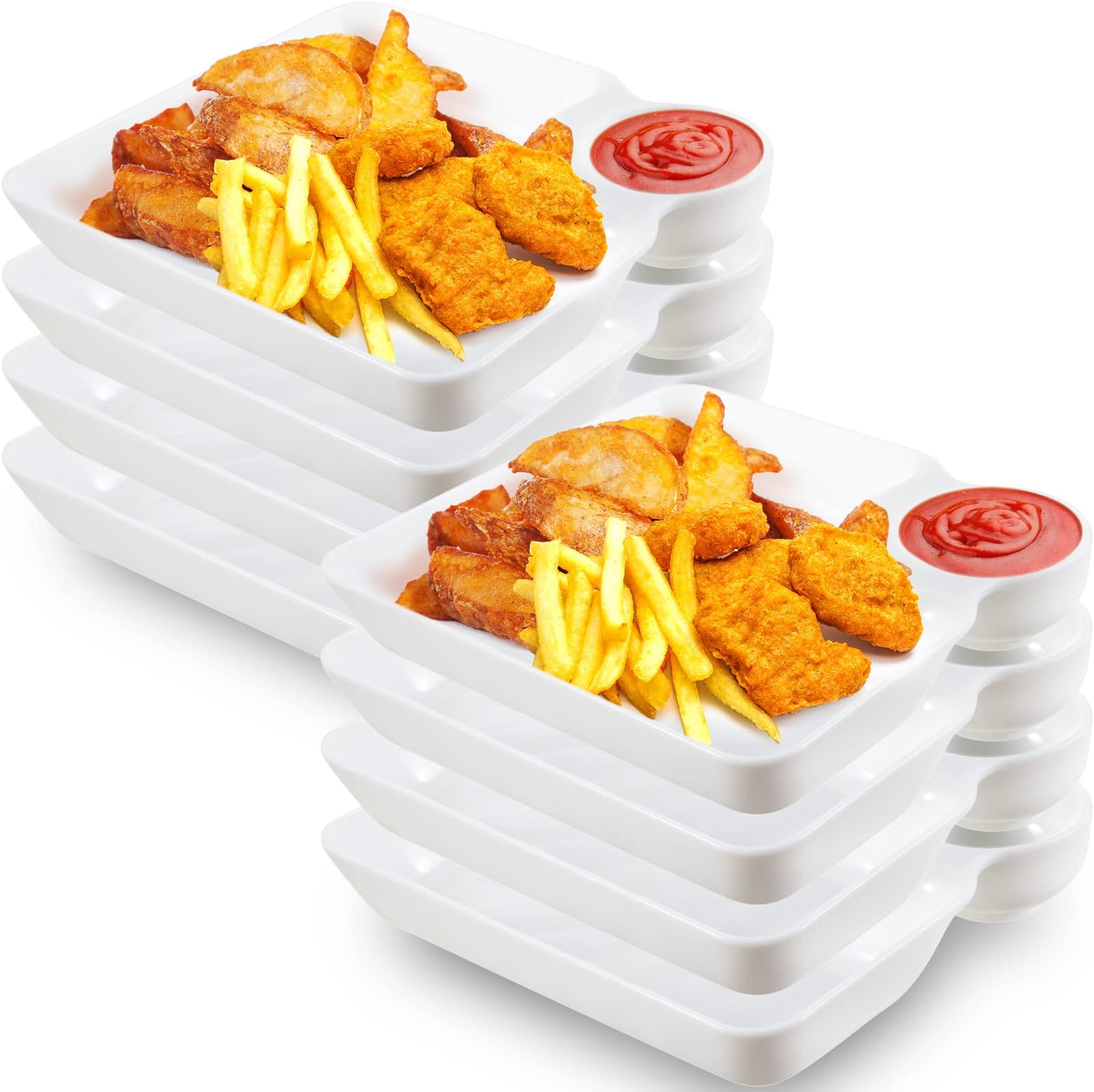 Amazon.com | Lawei 12pcs Chip Dip Serving Platter Set, Plastic Dumpling ...