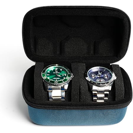 Amazon.com: RIGICASE Hard Compact Watch Roll travel case, 2 Slots ...