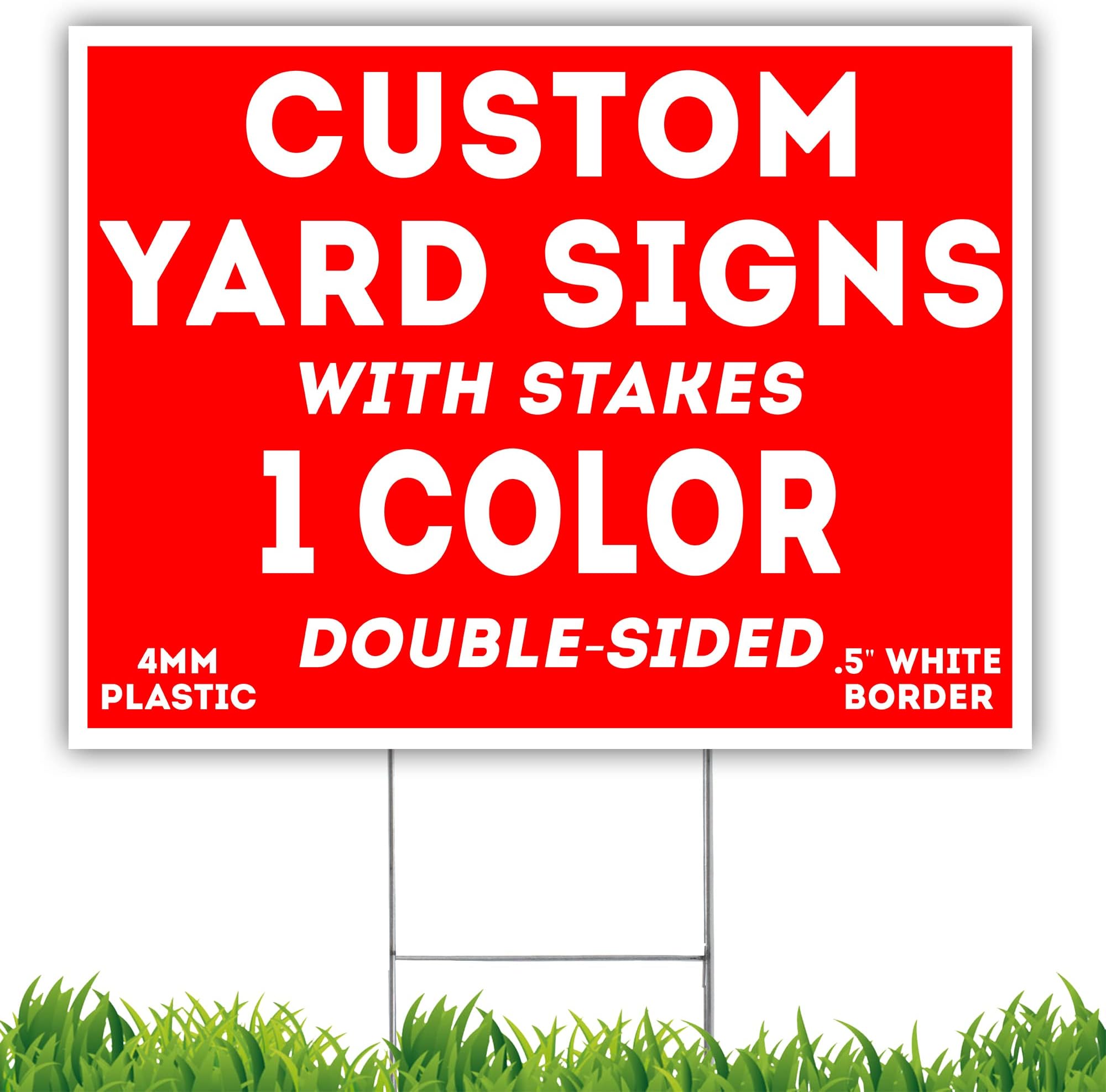 Amazon.com: 50 Pack of 18" x 24" Custom Single (1) Sided Yard Signs ...