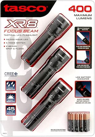 Tasco XR8 Focus Beam Tactical LED Flashlight 3 pack: Buy Online at Best ...