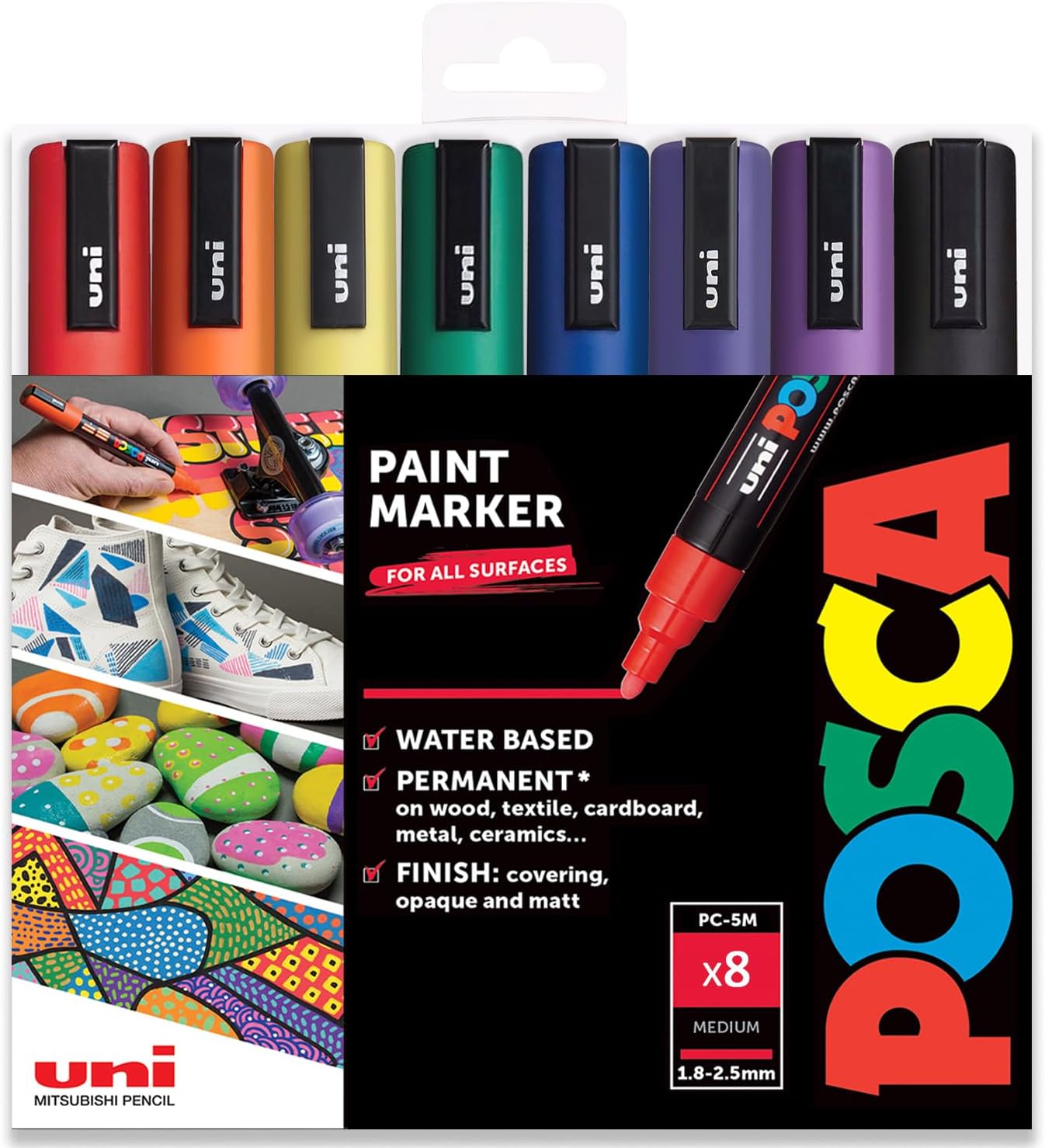 posca PC-5M - Paint Marker Art Pens - 1.8-2.5mm - Rainbow Tones Set of ...
