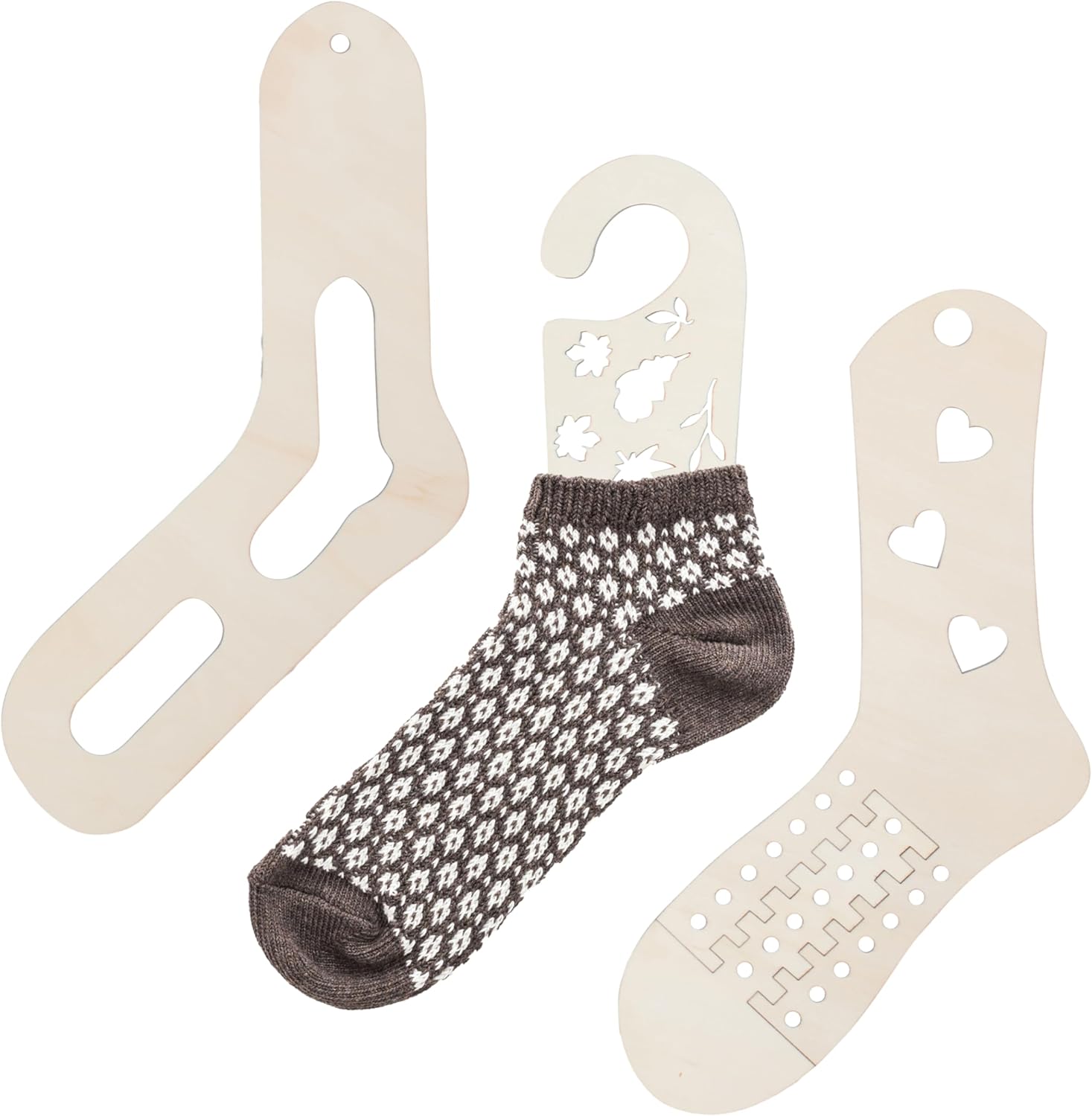 Amazon.com: Bins & Things Wood Sock Blockers for Knitting, Set of 6 ...