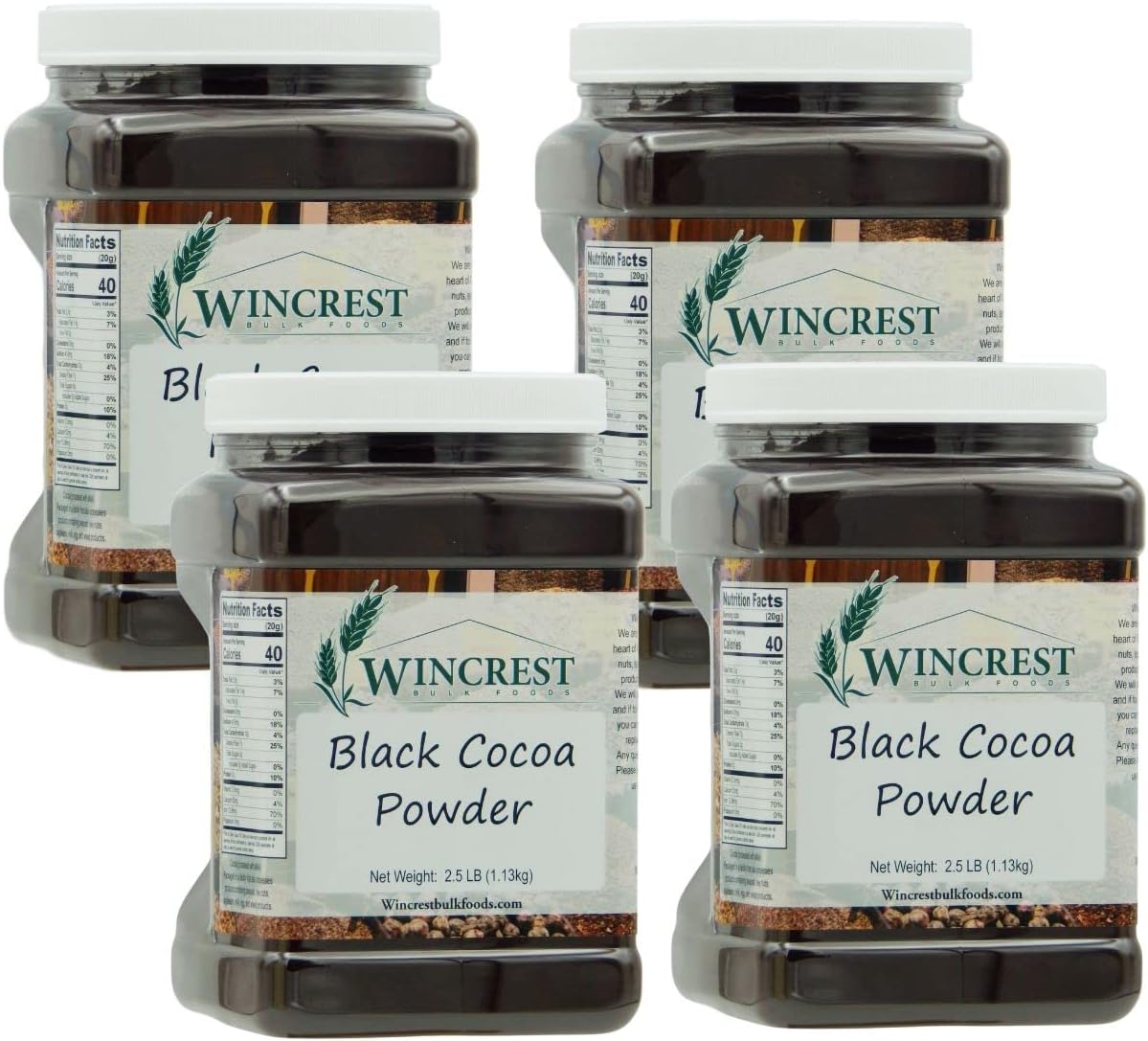 Amazon.com : WinCrest BulkFoods Black Cocoa Powder - 2.5 Lb Tub [Case ...