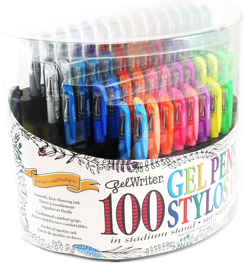 GelWriter - Fade-Resistant and Water-Resistant 100 Gel Pens in Stadium ...