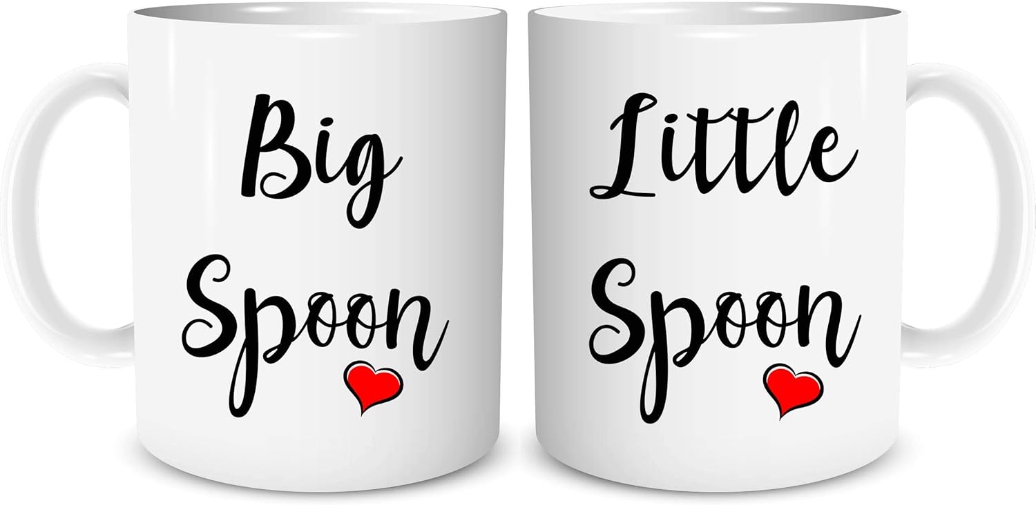 Amazon.com | Spooning Mug Set Big Spoon Little Spoon Mugs for Couples ...