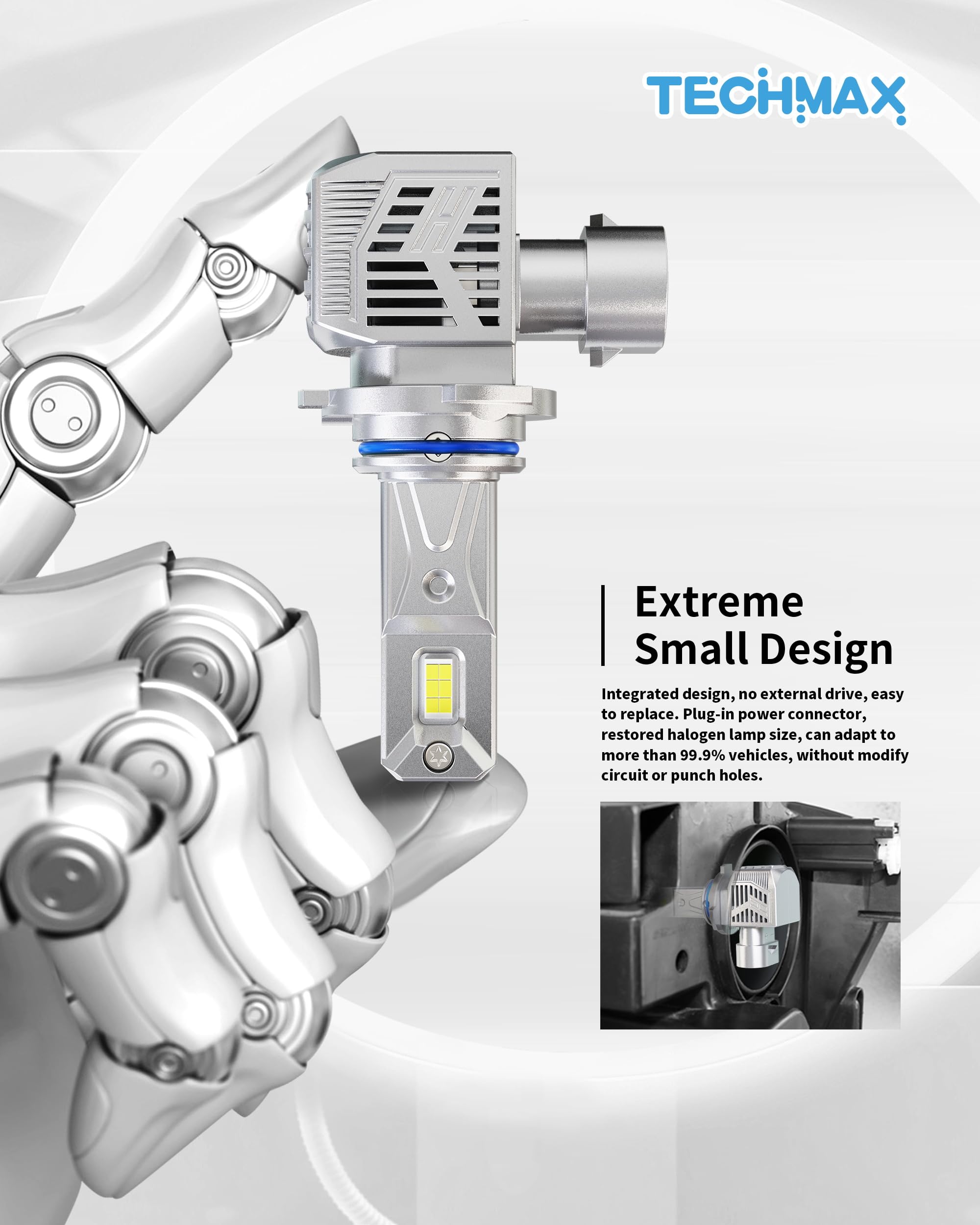 Snapklik.com : TECHMAX 9006 Light Bulbs, 6500K Xenon White 9006/HB4 Fog Light