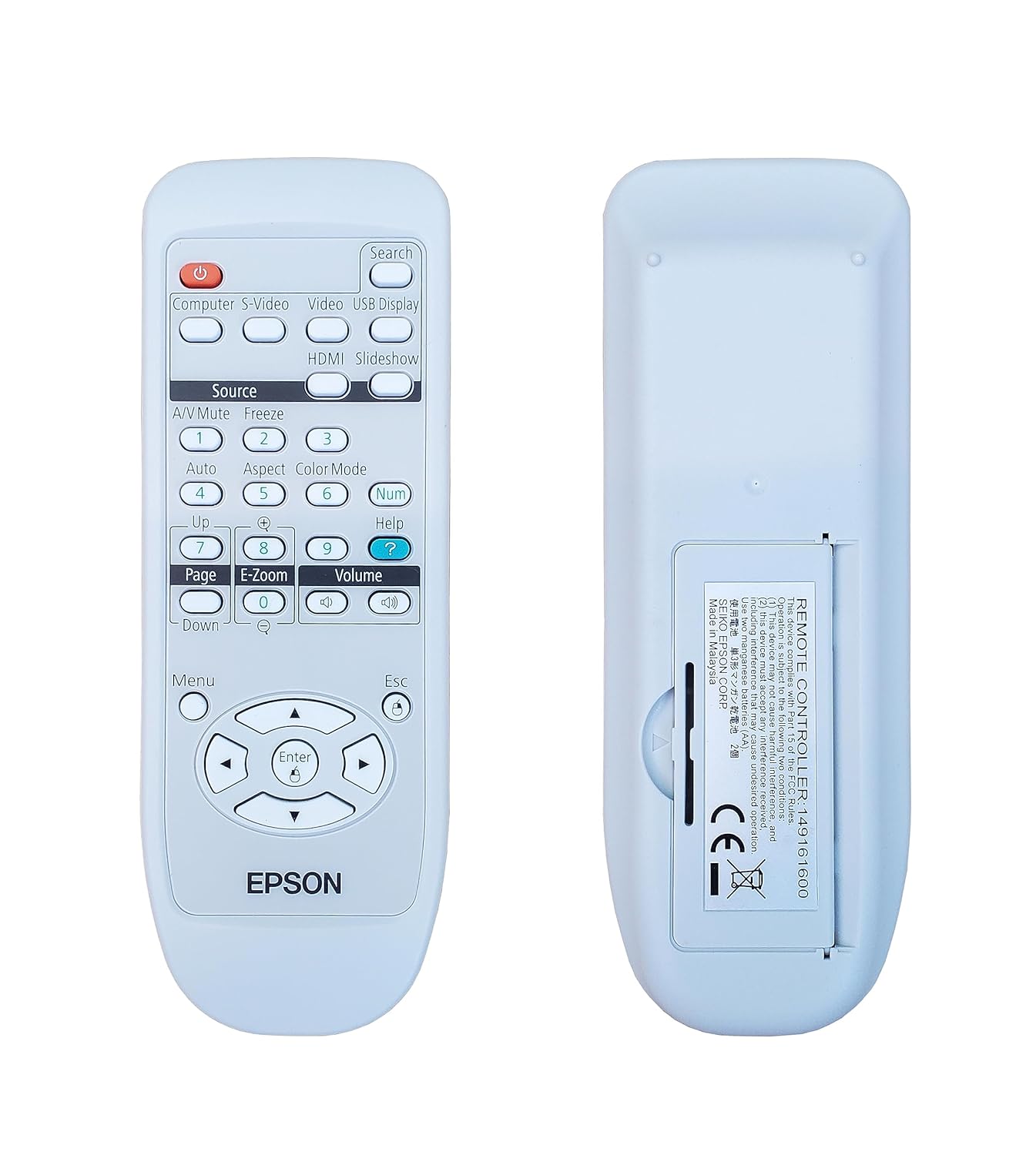 Buy TECVITY® Remote Control No.149161600 Replacement for Epson ...
