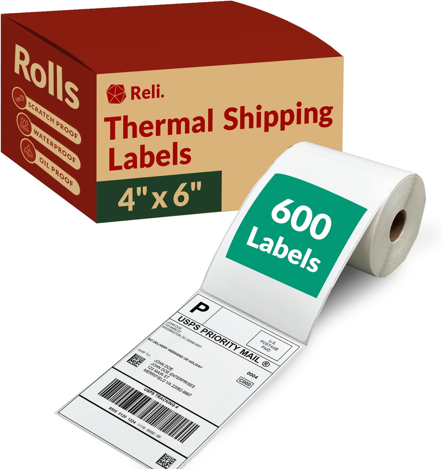 Amazon.com : Avery Direct Thermal Shipping Labels, 4" x 6", White ...