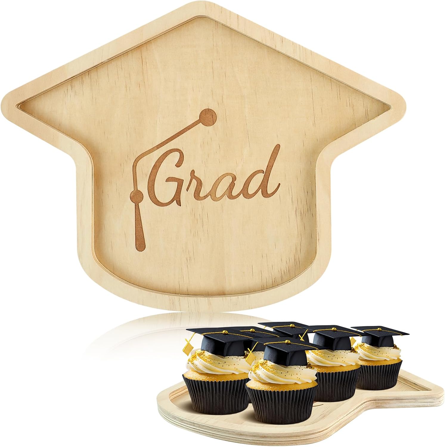 Amazon.com | clothmile Graduation Board Funny Bamboo Wood Grad Hat ...