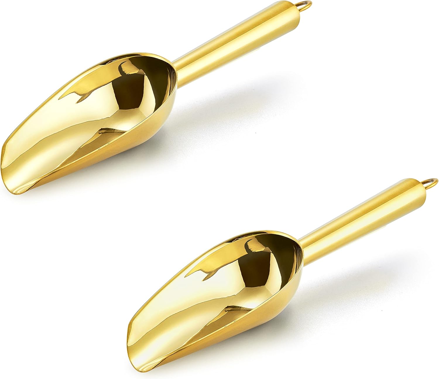 Amazon.com: Mini Ice Scoop Set of 2, E-far 3 Ounce Gold Stainless Steel ...