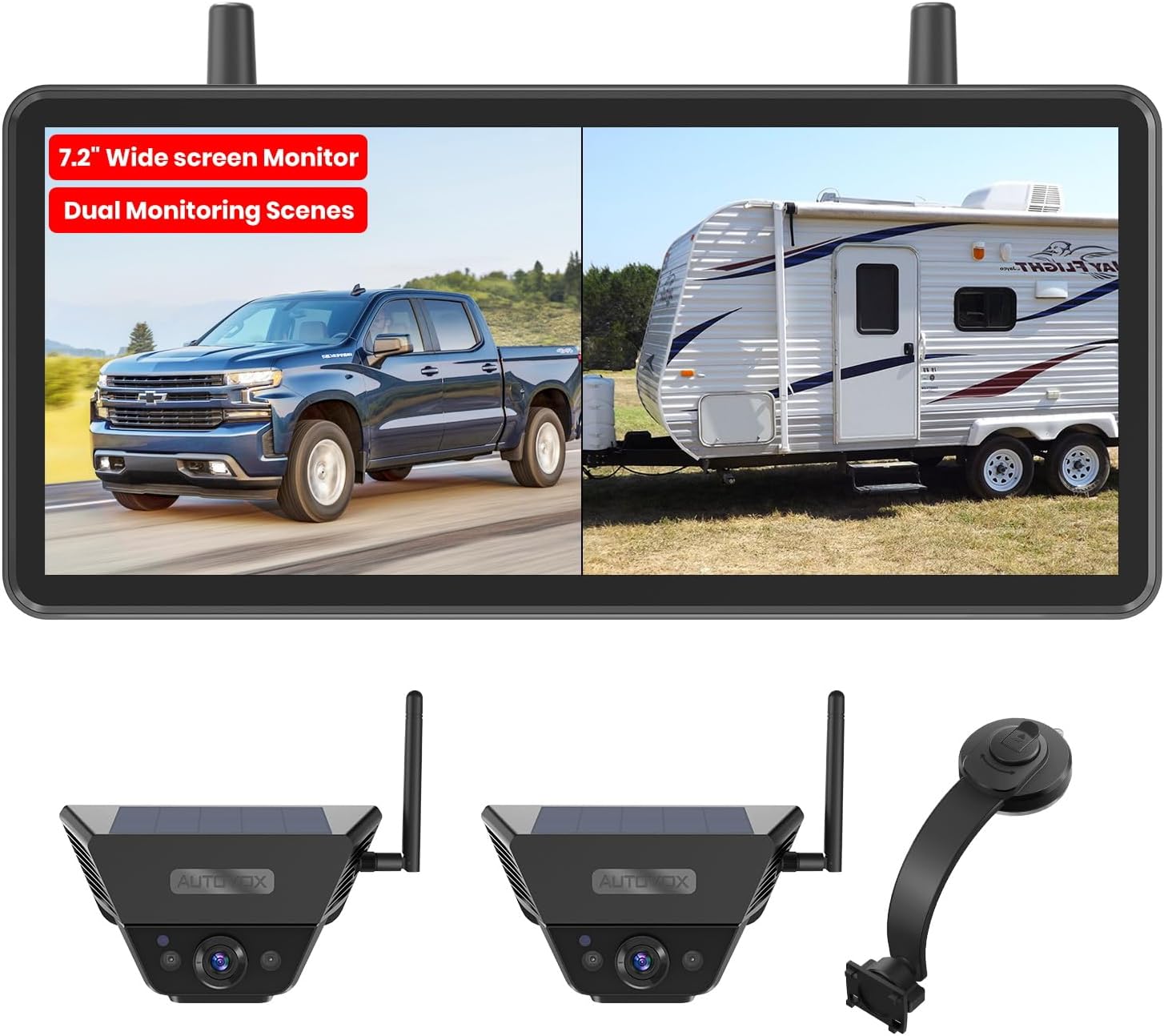 Amazon.com: AUTO-VOX Wireless Backup Camera Kit: 7.2" Monitor, Dual ...