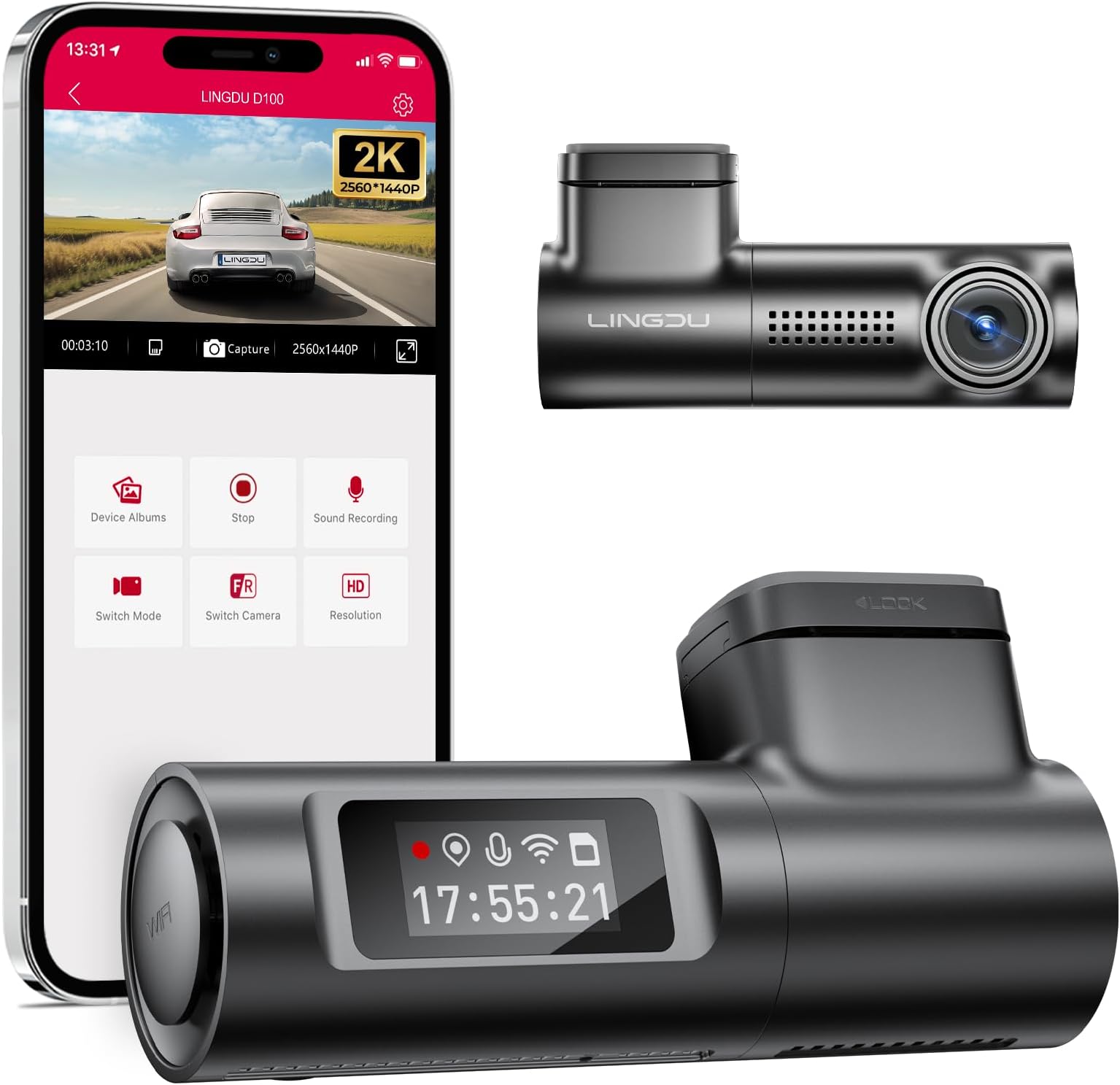 Amazon.com: Front Dash Cam 2K WiFi 1440P Car Camera for Cars with Super ...