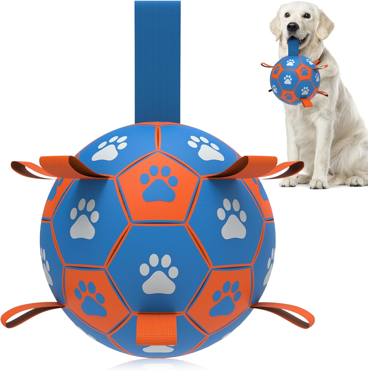 Pet Supplies : QDAN Dog Ropes Toys Soccer Ball with Straps, Puppy ...