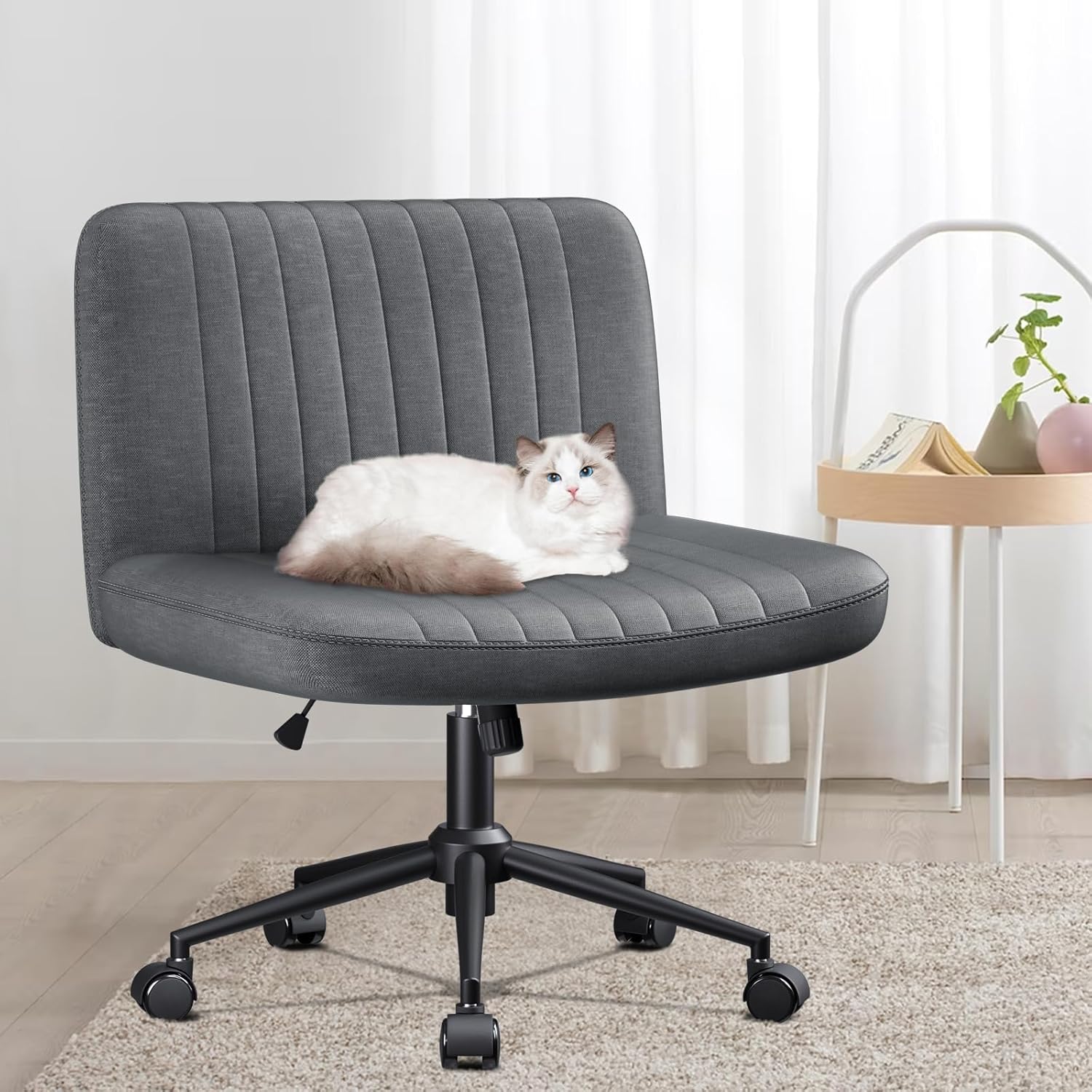 Amazon.com: SKOK Criss Cross Chair with Wheels, Armless Cross Legged ...