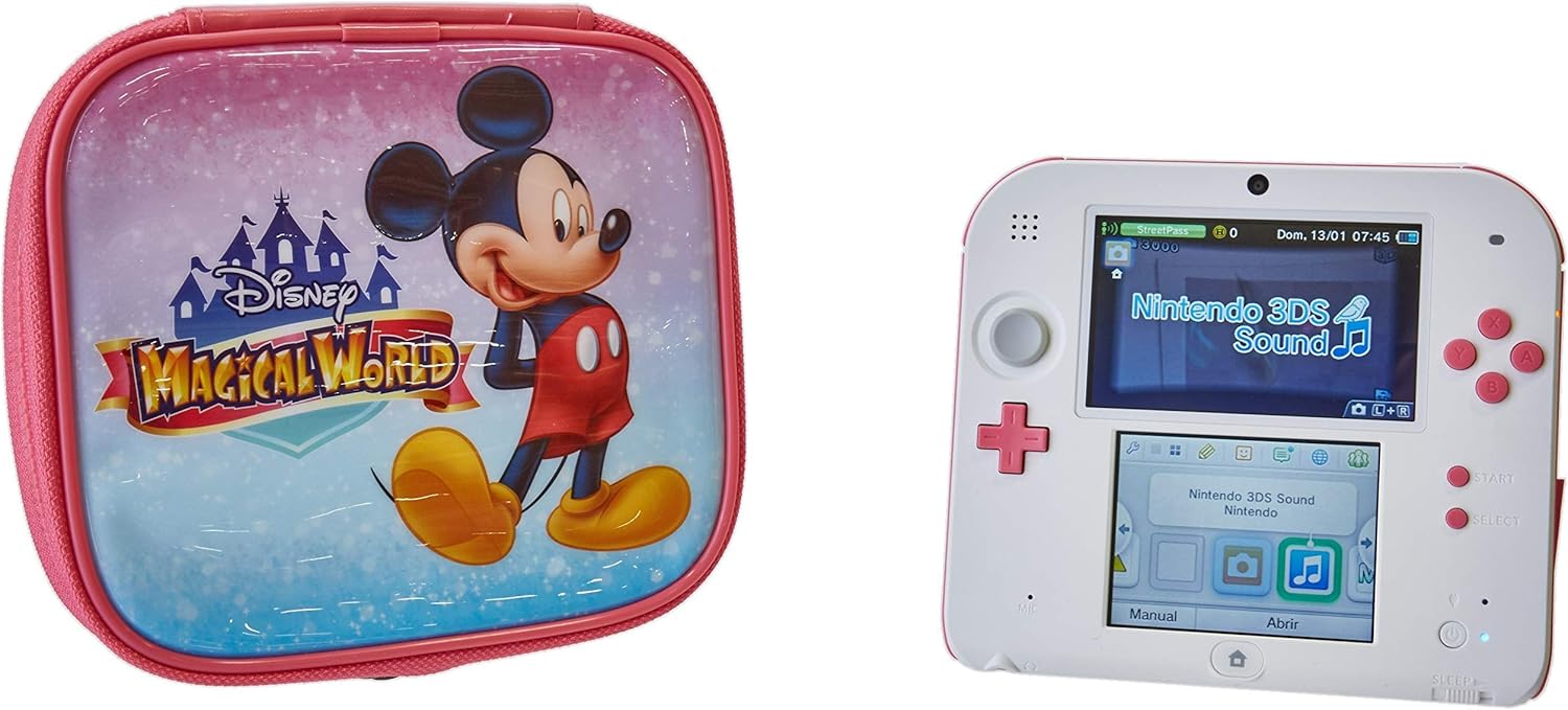 Nintendo 2DS - Peach Pink with Disney Magical World Carrying Case ...
