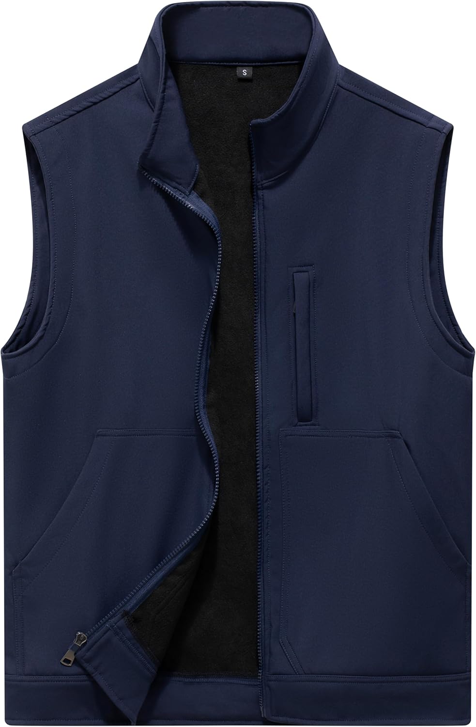 VtuAOL Men's Lightweight Softshell Vest Outdoor Quilted Vest Sleeveless ...