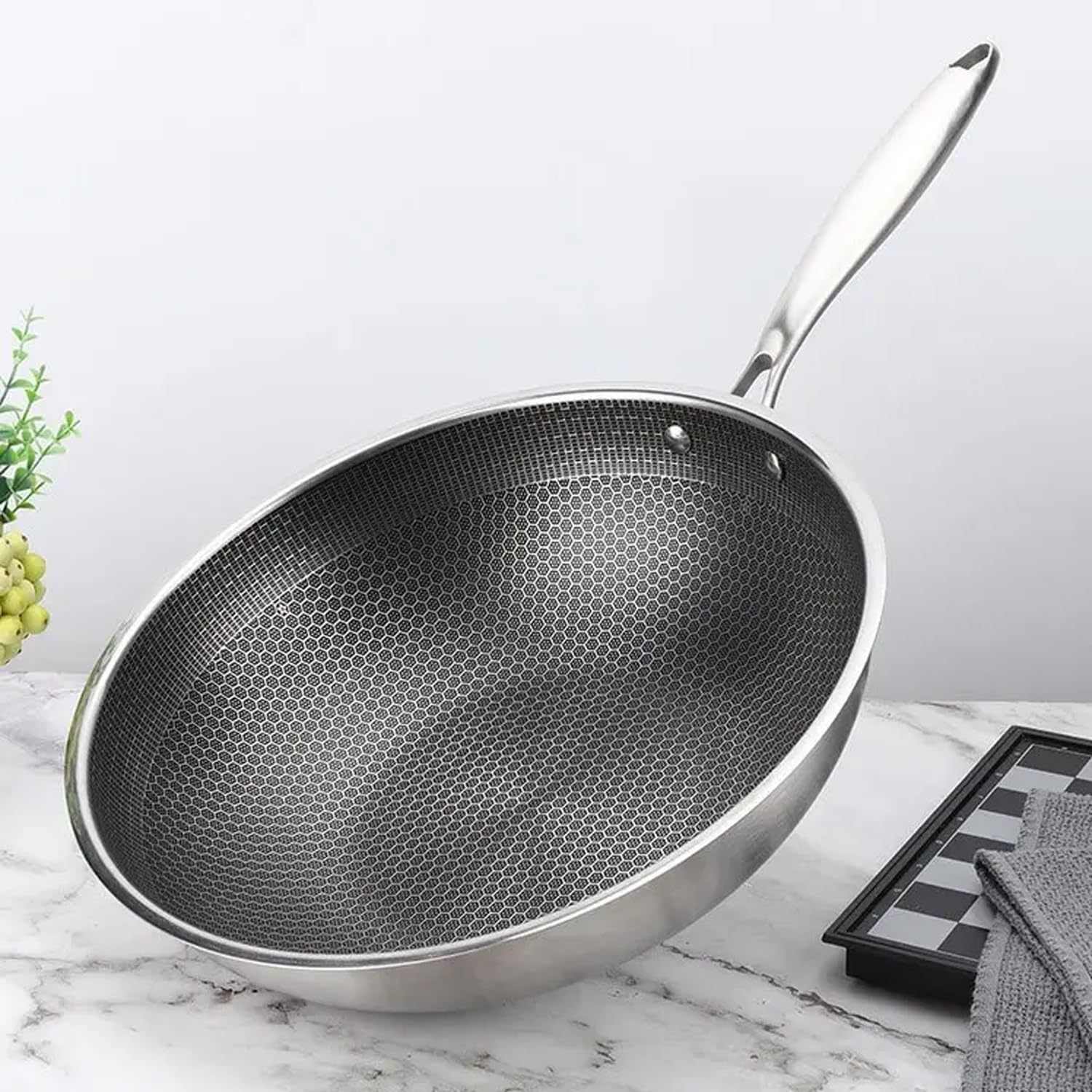 Buy DKEXL Chef’s Nonstick Frying Pan,Hybrid Grill Pan with Honeycomb ...