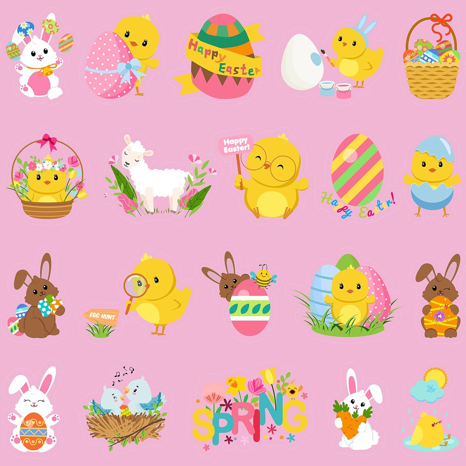 Amazon.com: 500 Pcs Easter Stickers Happy Easter Bunny Stickers for ...