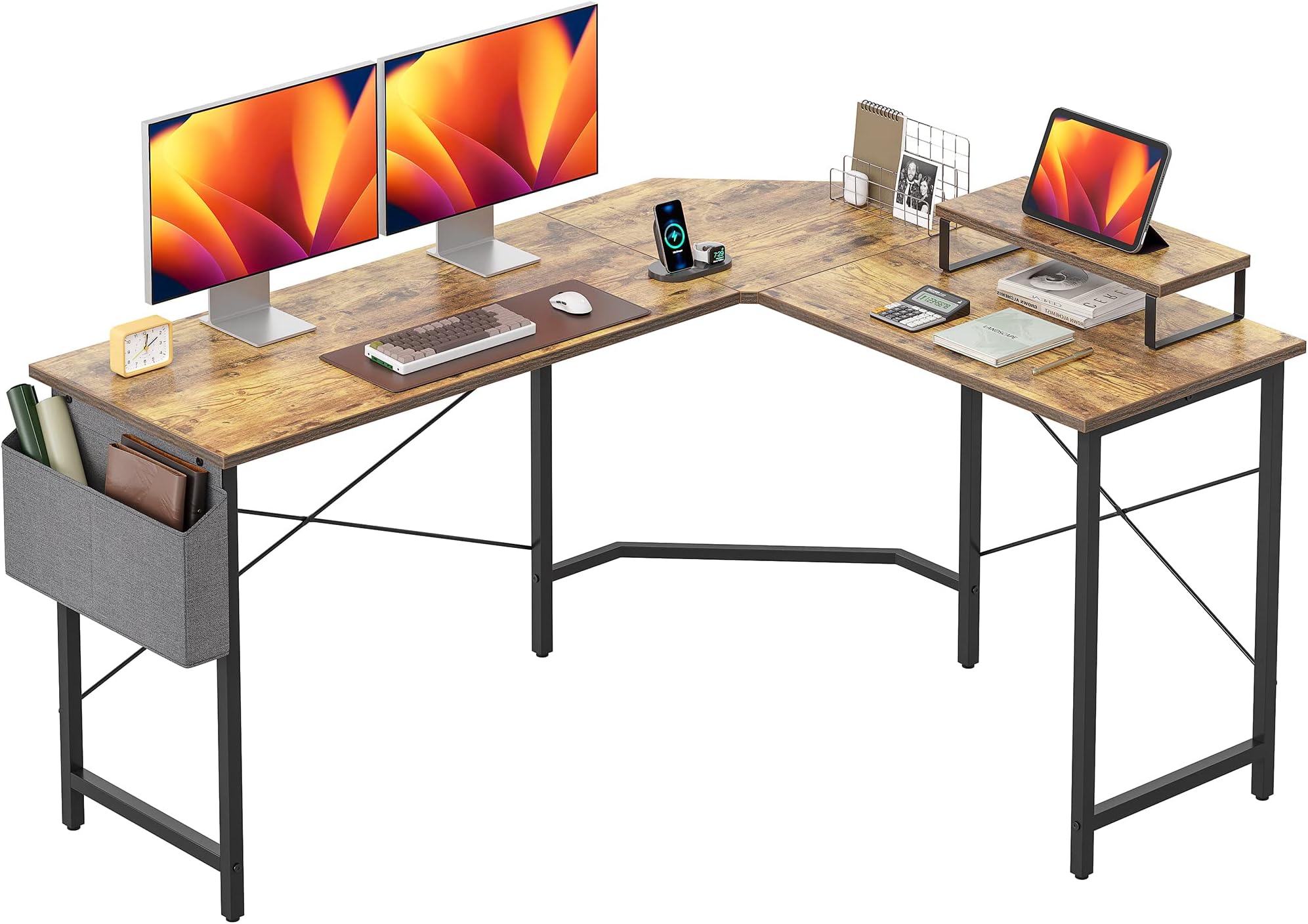 Amazon.com: MEDIMALL Computer Desk with Bookshelf, 48” Home Office Desk ...