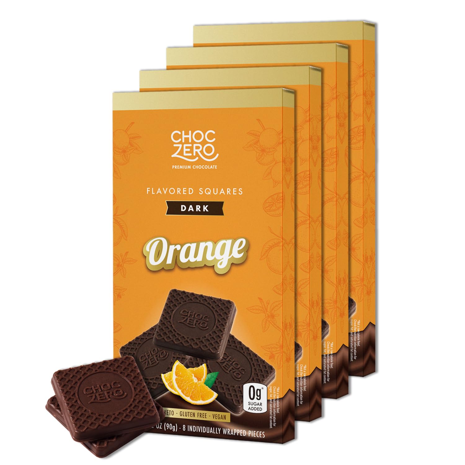 Amazon.com : ChocZero Dark Chocolate Orange Squares, Vegan, Sugar Free ...