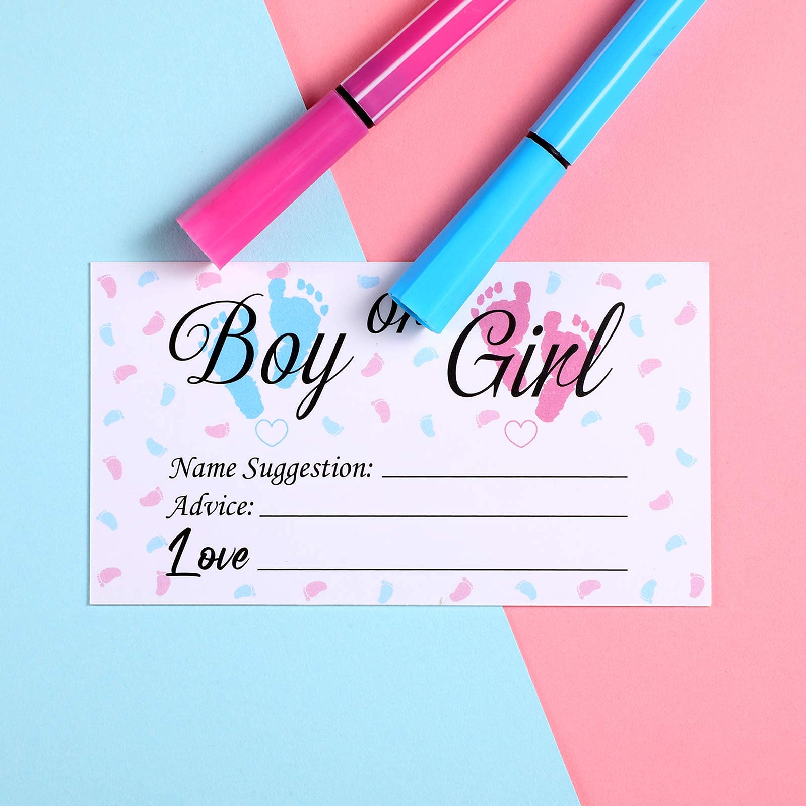 50 Pieces Gender Reveal Party Voting Cards Gender Reveal Party Game ...