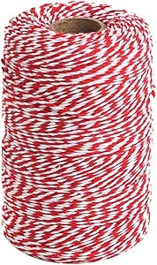 Amazon.com: Tenn Well Red and White Twine, 656 Feet 200m Cotton Bakers ...