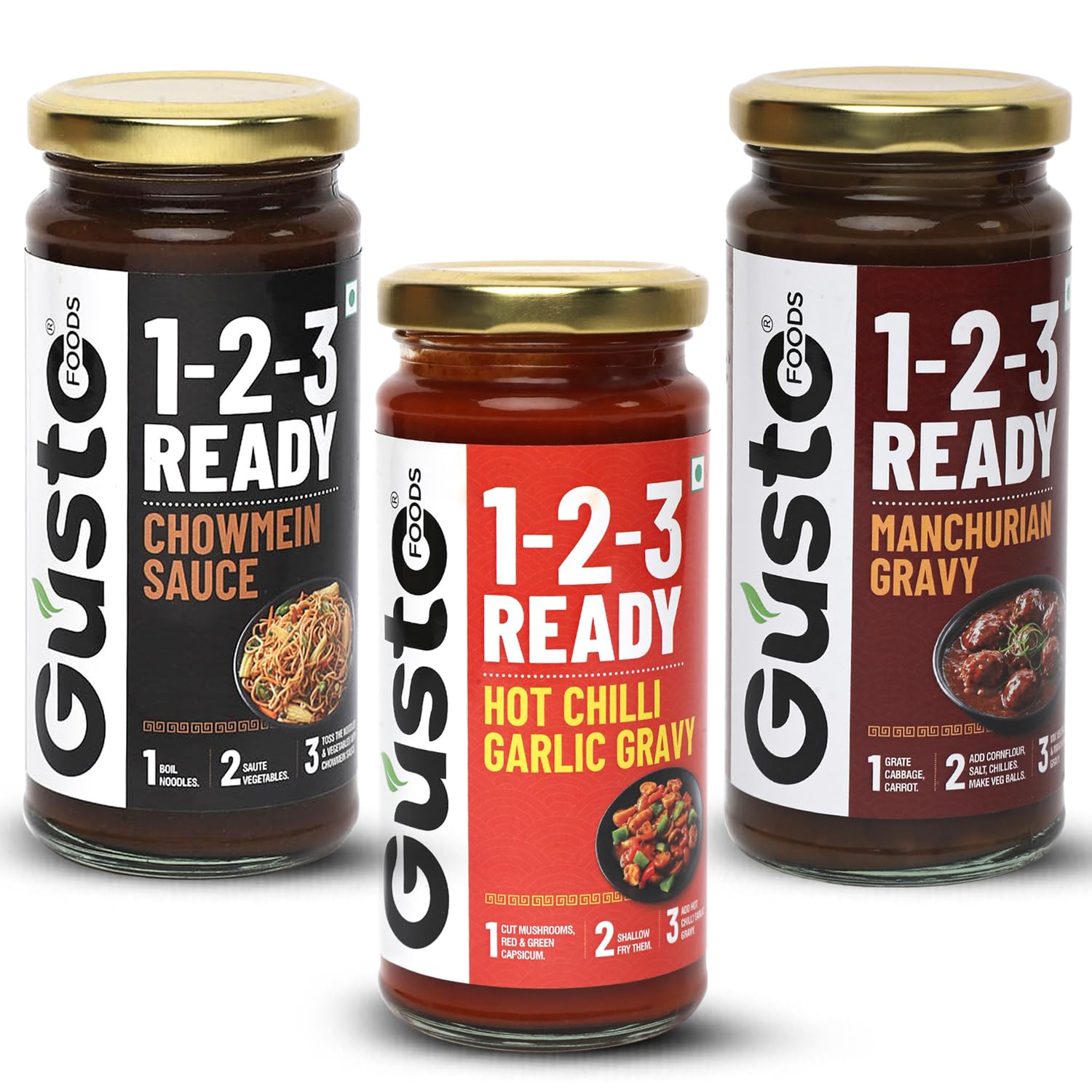 Gusto Foods Ready to Cook 3 Flavours Chinese Gravy Combo (250gm x 3 ...