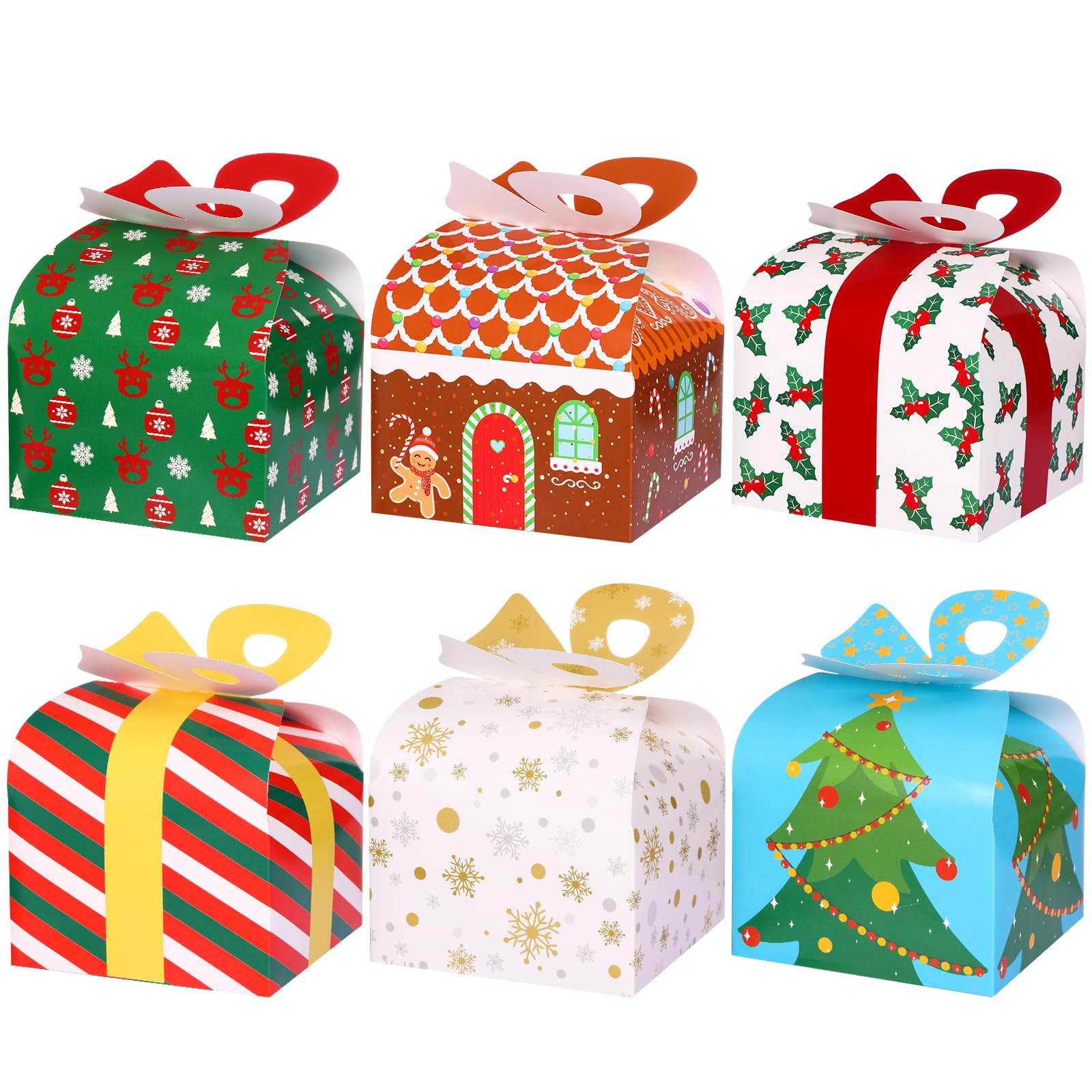 Amazon.com: Moretoes 30pcs Christmas Gift Boxes with Bow, 3D Cardboard ...