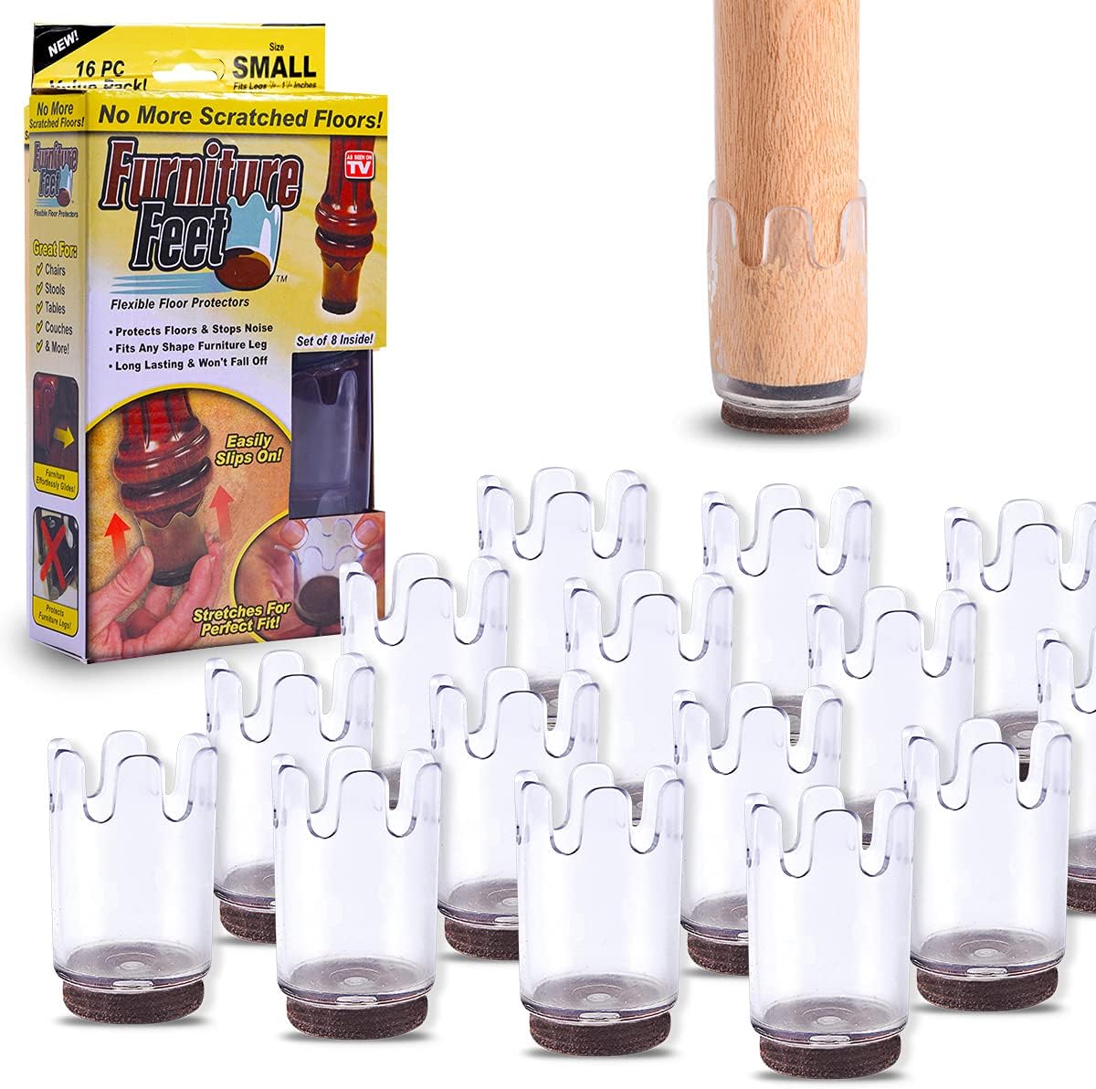 Furniture Feet Flexible Floor Protectors, Fits Legs 1 3/8"-1 5/8 ...