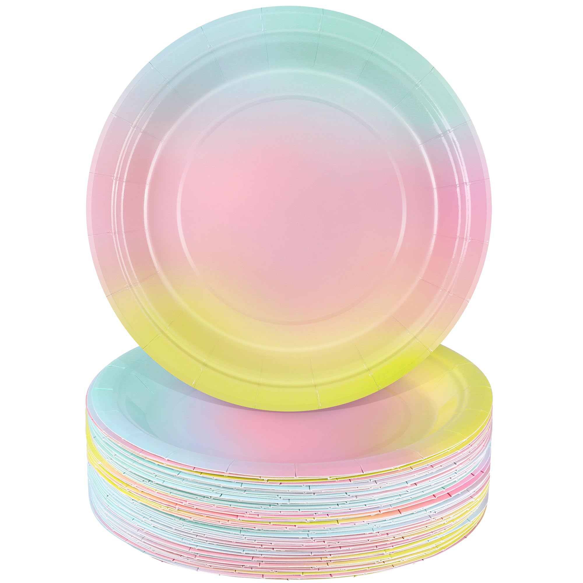 Amazon.com: Breroa 72 Pieces Rainbow Paper Plates 7 Inch Bulk Paper ...