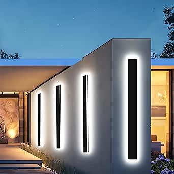 ENMLN 12in Exterior Wall Lights,4.33in Wide Dimmable Modern Outdoor ...