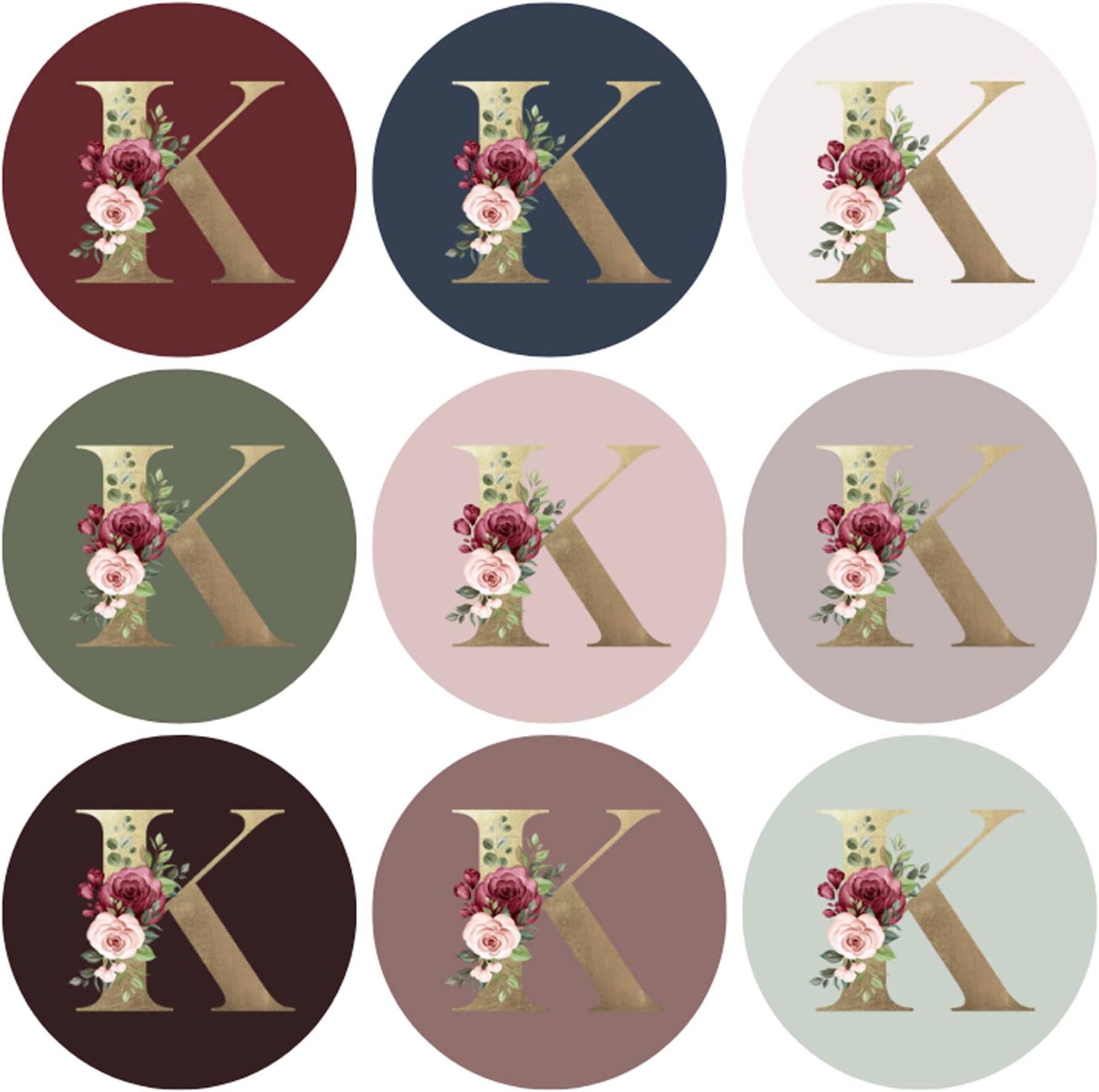 Amazon.com: Mobiusea Creation Monogram Stickers| Gold Foil | Initial ...