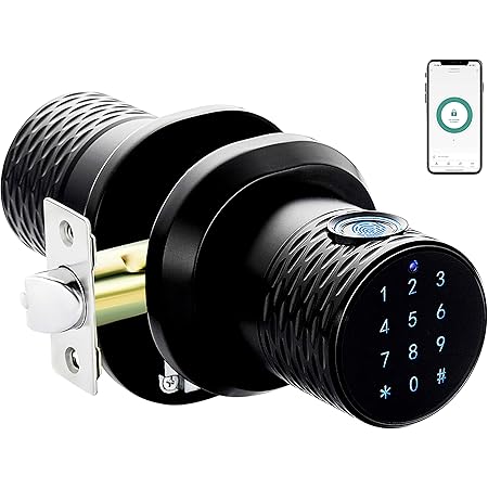 Smart Fingerprint Door Knob with Keypad, Keyless Touchscreen Digital ...
