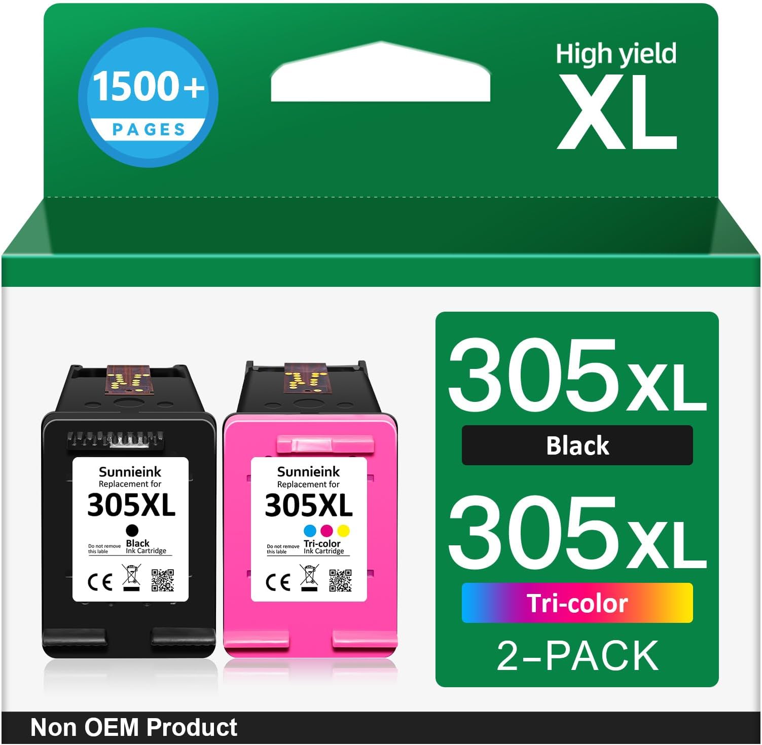 305XL High Yeild Ink Cartridges, Replacement for HP 305 Ink Cartridges ...