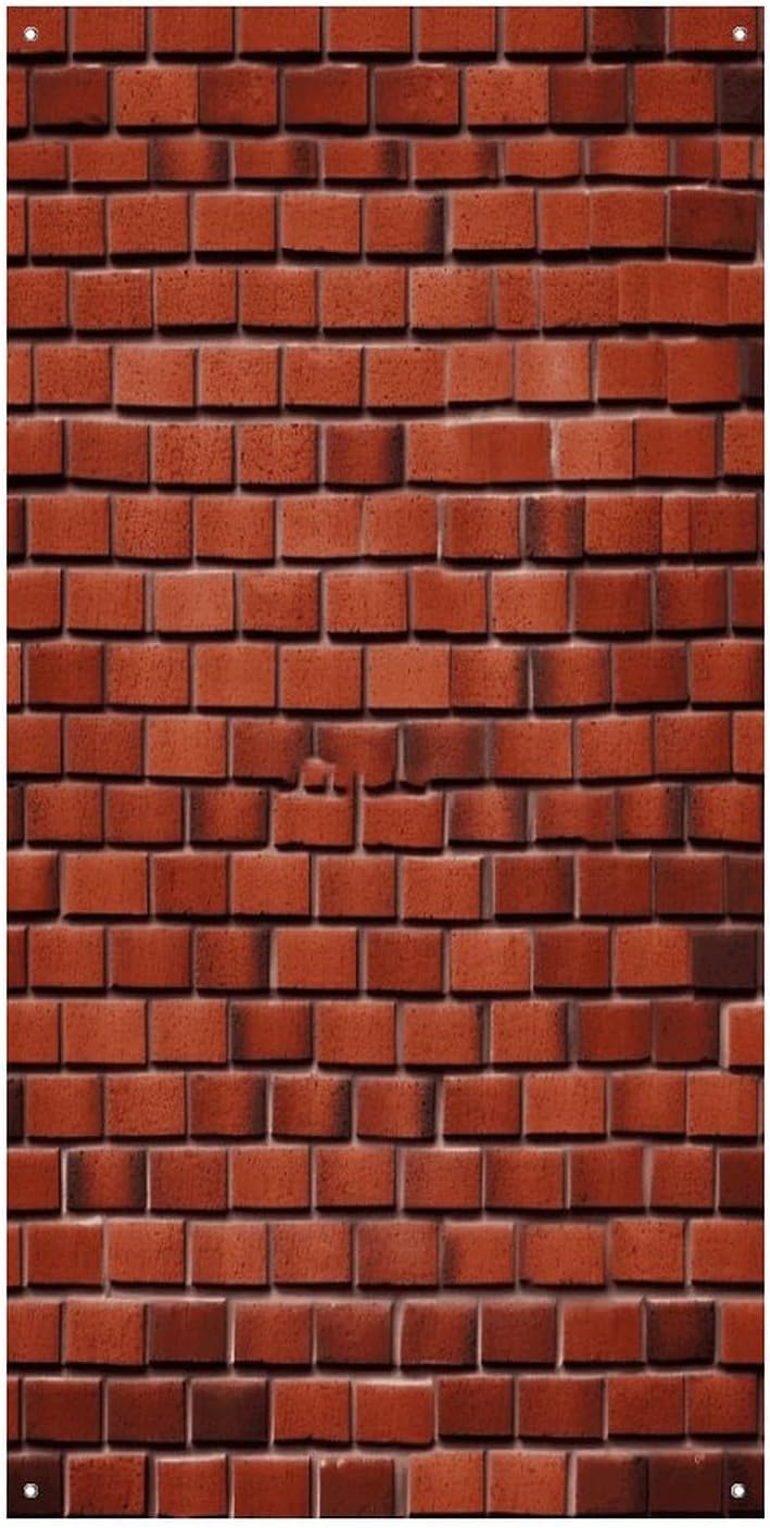 Amazon.com : Door Covers Door Hanging Backdrop Decor Banners Red Brick ...