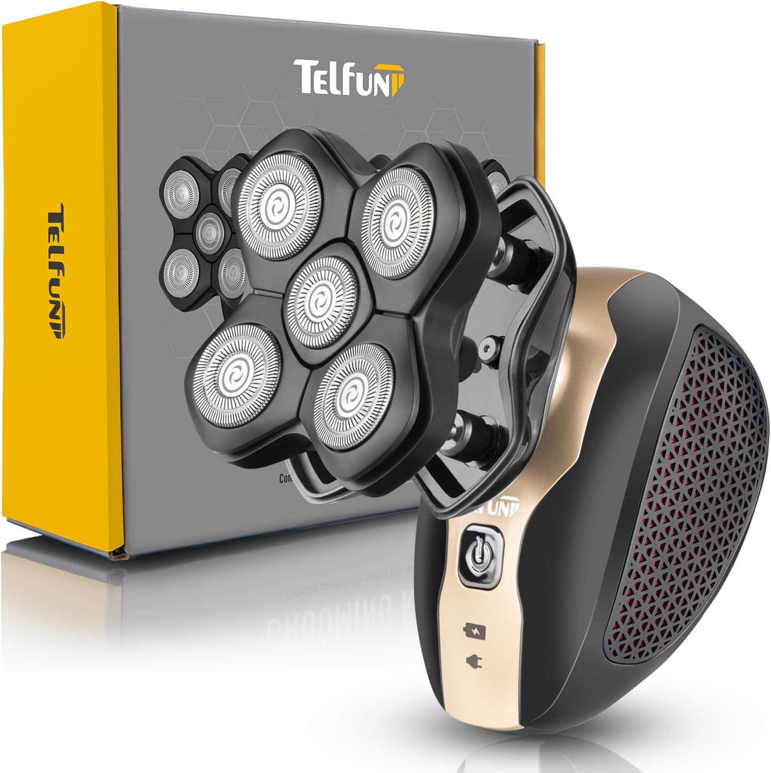 Amazon.com: Men's 5-in-1 Electric Rotary Shaver, 5D Wet Dry Bald Head ...