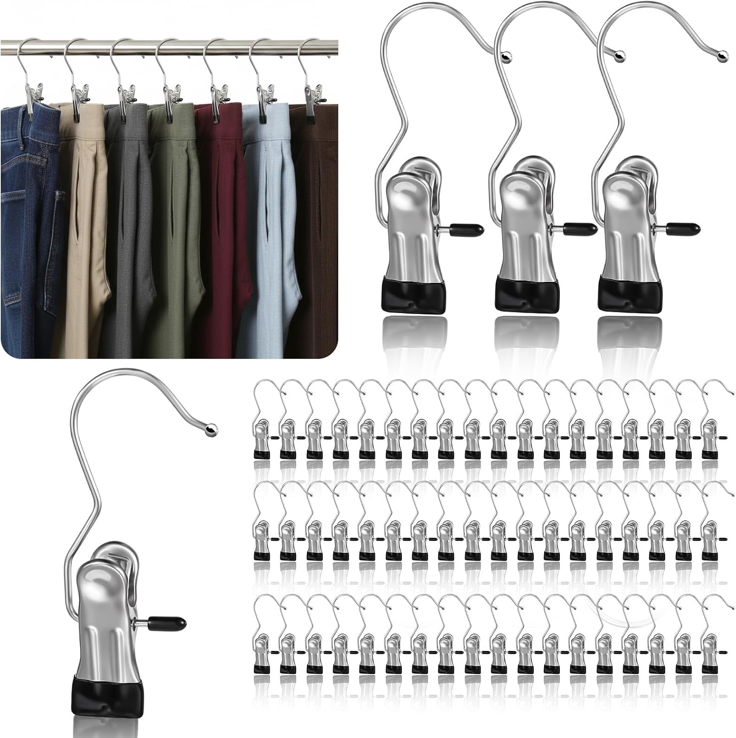 Amazon.com: COMNICO Boot Hangers Clips, 100 Pcs Laundry Hooks with ...
