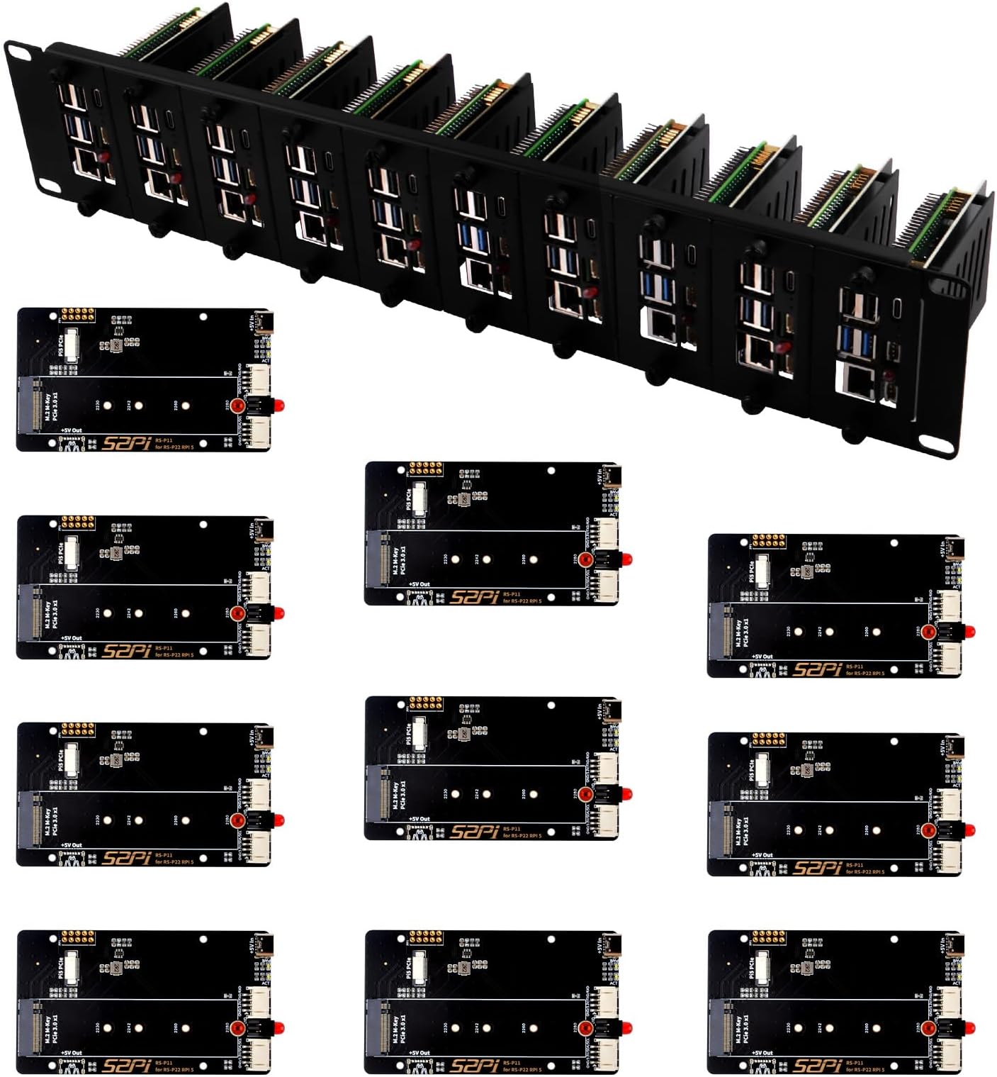GeeekPi 1U Rack Kit für Raspberry Pi 4B, 19" 1U Rackmount Unterstützt 1 ...